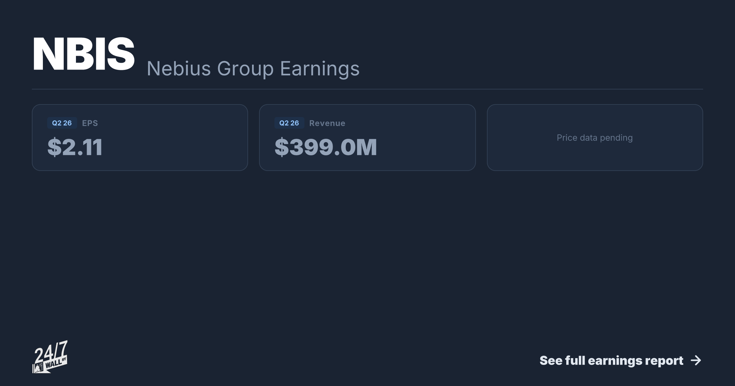 Nebius Group (NBIS) Earnings Report Q2 2026 | Beat, EPS & Revenue | 24/ ...