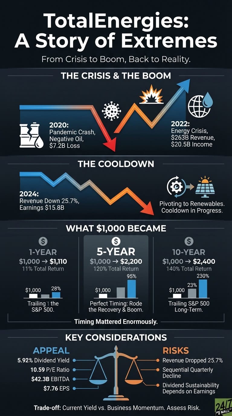 $1,000 in TotalEnergies Turned Into $2,400 Over Ten Years but Trailed ...