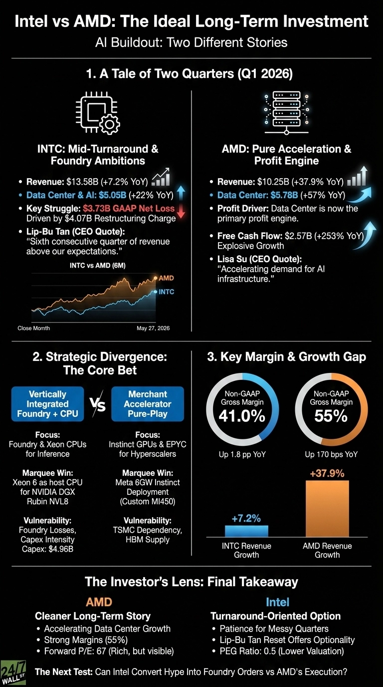 Intel vs AMD: The Ideal Long-Term Investment - 24/7 Wall St.